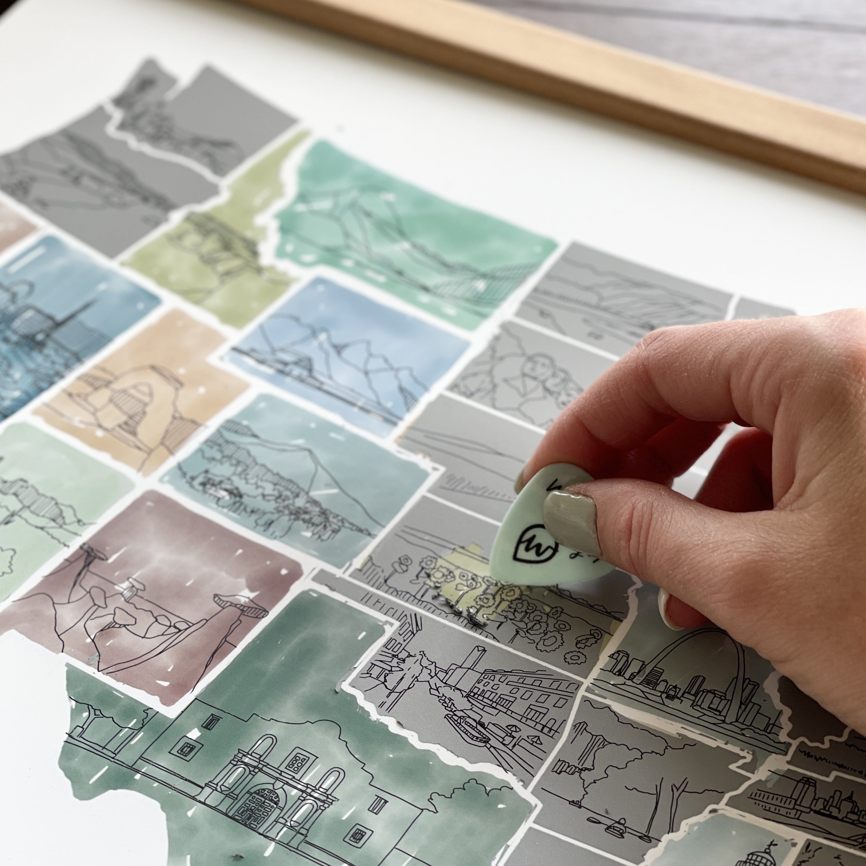 Illustrated Map - US Scratch Off Map